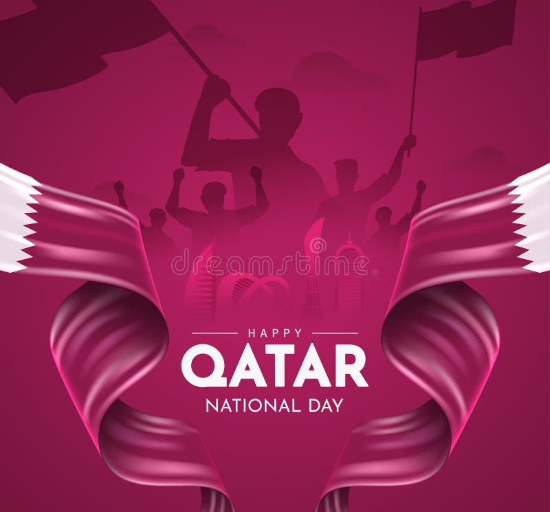 Qatar National Day Design Illustration Vector Background Stock Vector ...