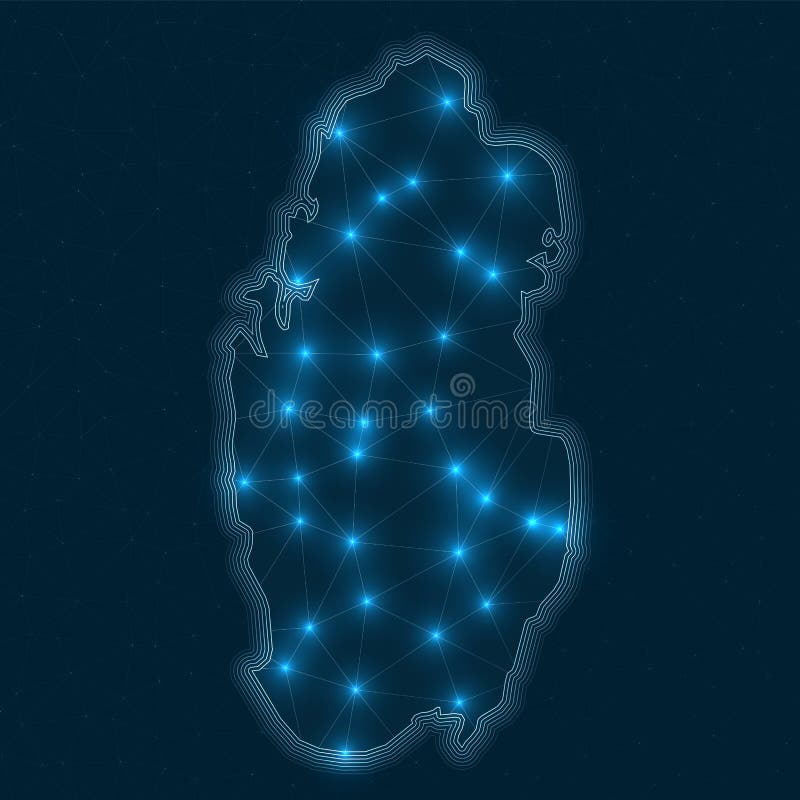 Qatar network map. stock vector. Illustration of globe - 234975199
