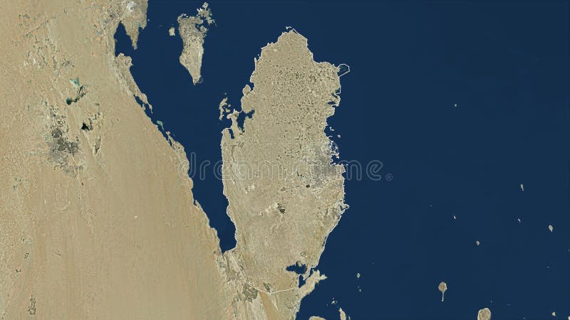 Qatar Outlined. Low-res Satellite Stock Illustration - Illustration of ...