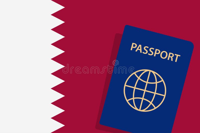 Qatar Passport. Qatar Flag Background. Vector Illustration Stock Vector ...