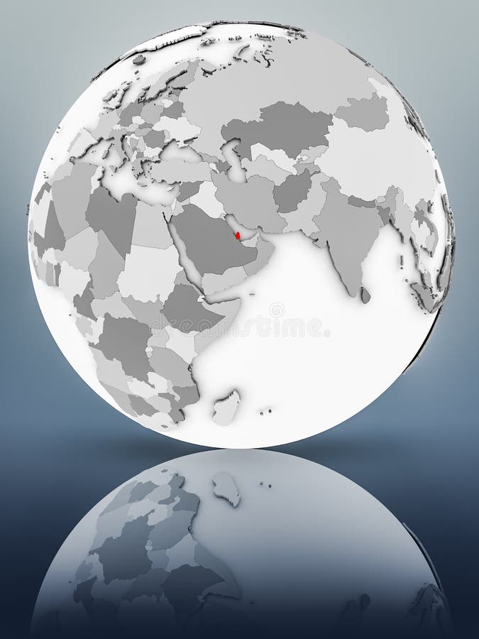 Qatar on political globe stock illustration. Illustration of reflective ...