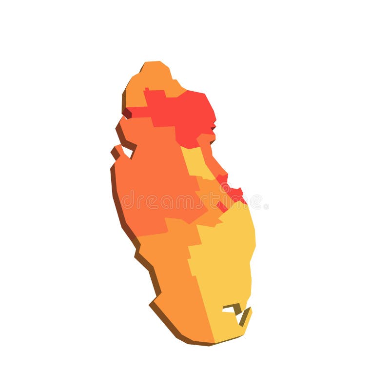 Qatar Political Map of Administrative Divisions Stock Illustration ...