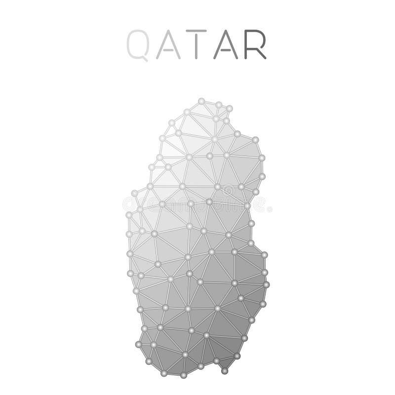 Qatar network map. stock vector. Illustration of fractal - 176041109