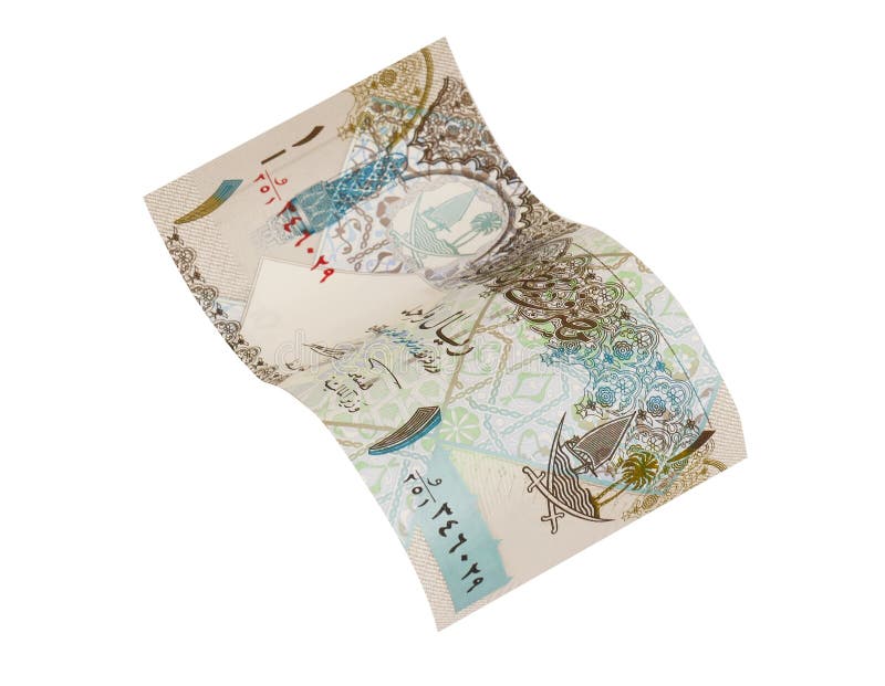 Qatar 1 riyals Banknote. stock image. Image of five - 141124483