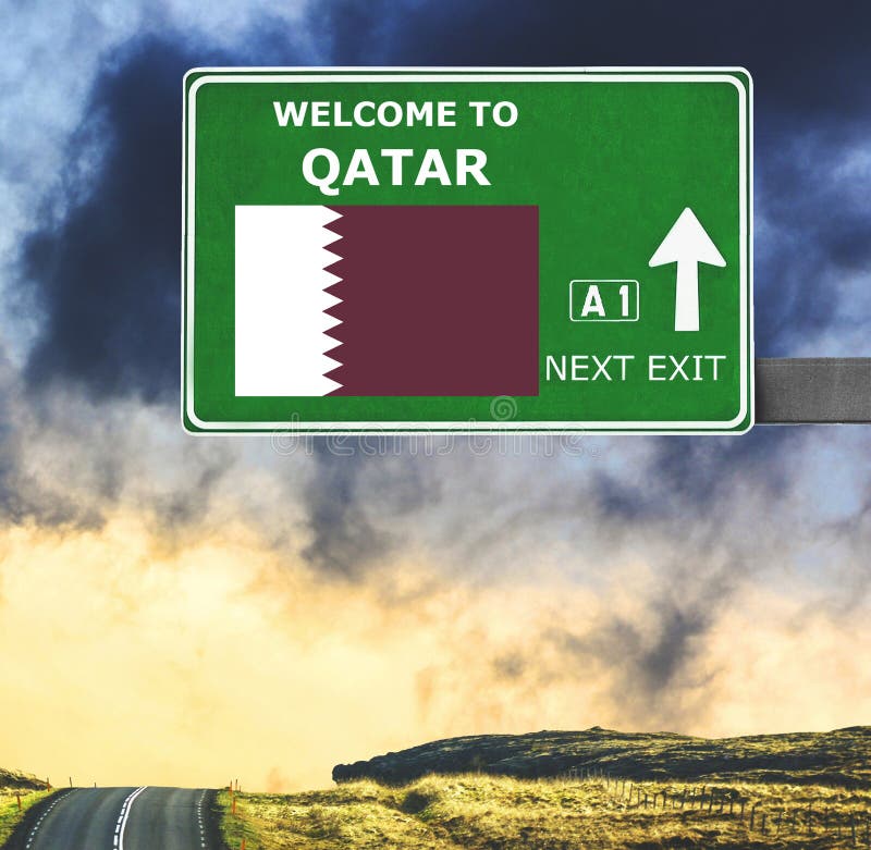 QATAR Road Sign Isolated on White Stock Photo - Image of greeting ...