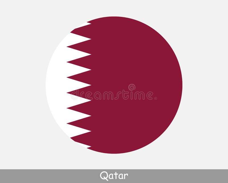 Qatar Round Circle Flag. Qatari Circular Button Banner Icon Stock ...