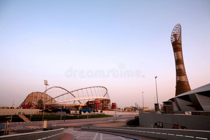 Aspire complex in Doha stock photo. Image of panoramic - 17422776