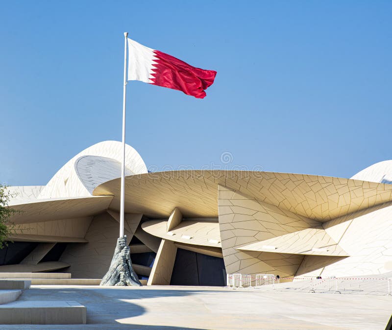 Qatar National Museum with Flag, Qatar Editorial Stock Photo - Image of ...