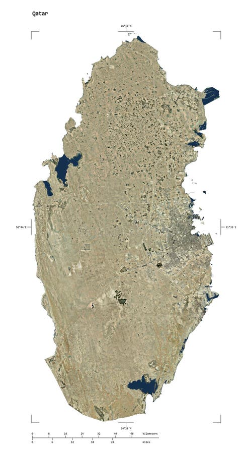 Qatar Shape on White. Low-res Satellite Stock Illustration ...