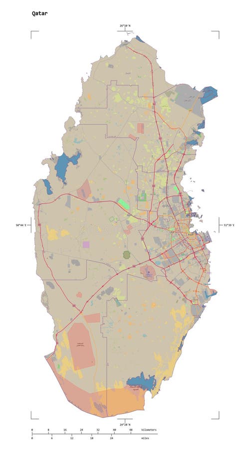 Qatar Shape on White. Topo Standard Stock Illustration - Illustration ...