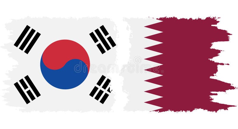 Qatar and South Korea Grunge Flags Connection Vector Stock Vector ...
