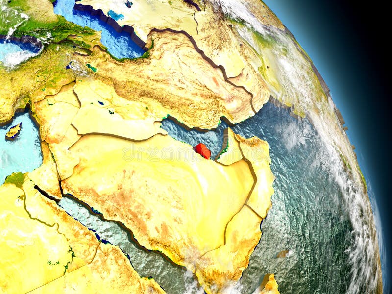 Qatar from space stock illustration. Illustration of qatari - 91101841