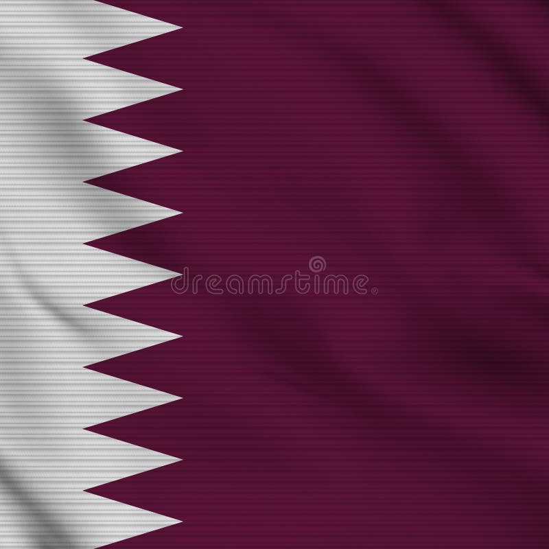 Qatar Square Realistic Flag Fabric Texture Effect Illustration Stock ...