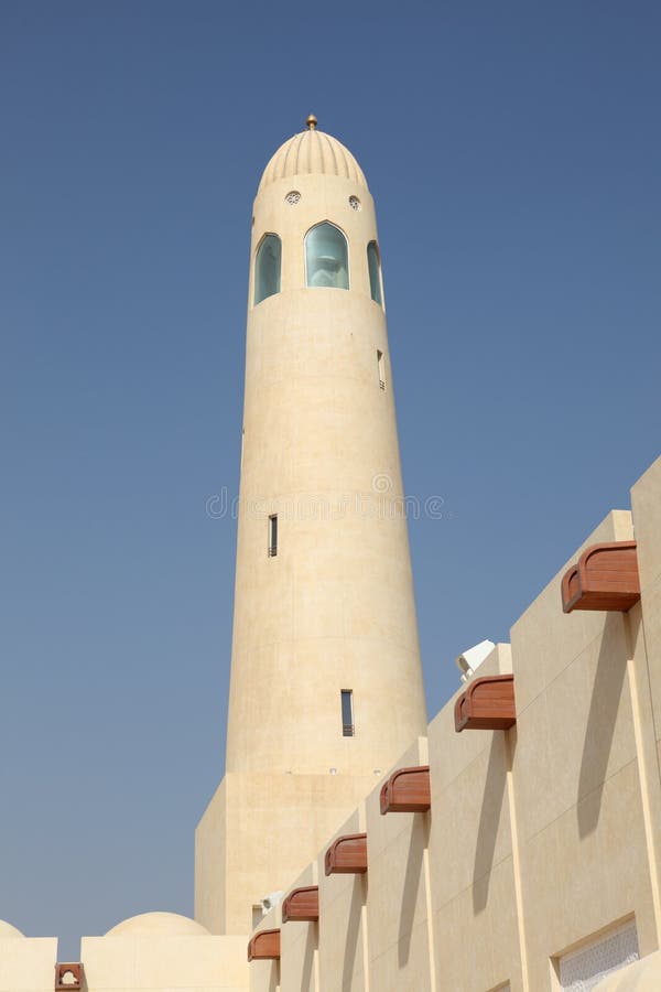 The Qatar State Grand Mosque Stock Image - Image of east, qatari: 26550469