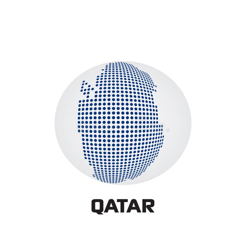 Qatar tech Global dots map stock vector. Illustration of globe - 261084024