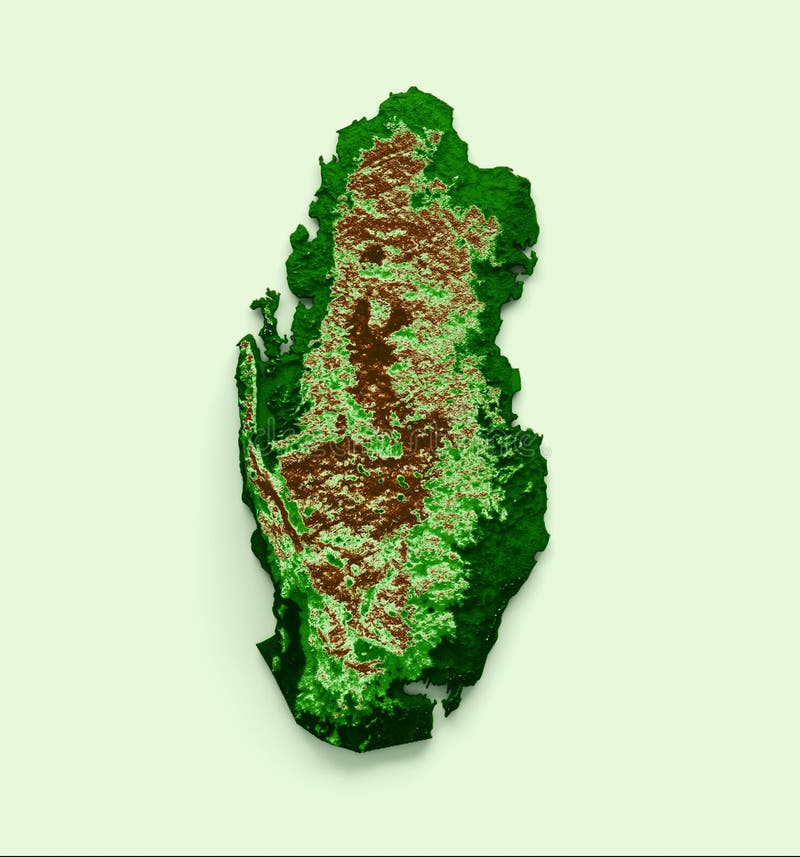 Qatar Topographic Map 3d Realistic Map Color 3d Illustration Stock ...