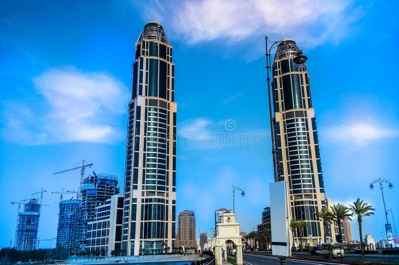 Qatar tower building editorial stock photo. Image of arabian - 102261273