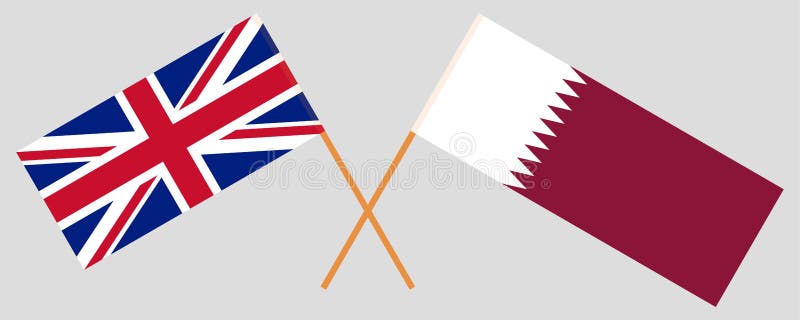 Qatar and UK. the Qatari and British Flags. Official Colors. Correct ...