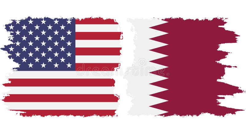 Qatar and USA Grunge Flags Connection Vector Stock Vector ...
