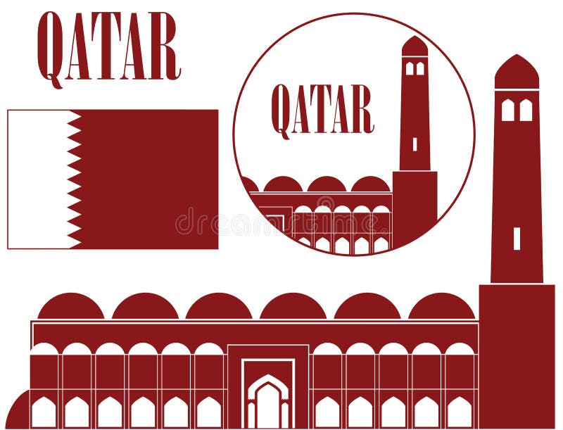 Frame and Border of Ribbon with the Qatar Flag. 3d Illustration Stock ...