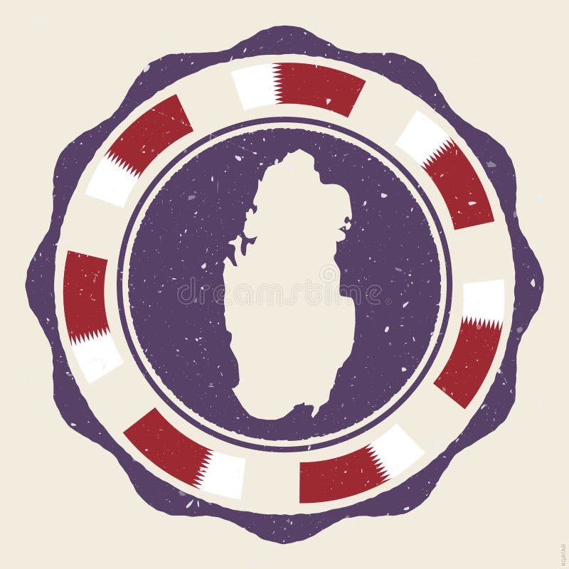 Qatar vintage sign. stock vector. Illustration of luggage - 264048639