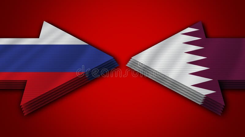 Qatar Vs Russia Arrow Flags â€“ 3D Illustrations Stock Illustration ...