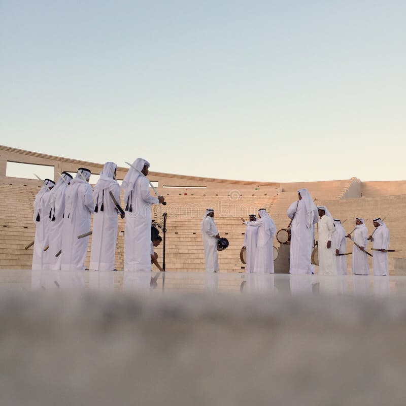 Qatari Arda Dance editorial stock image. Image of amphitheatre - 72561299