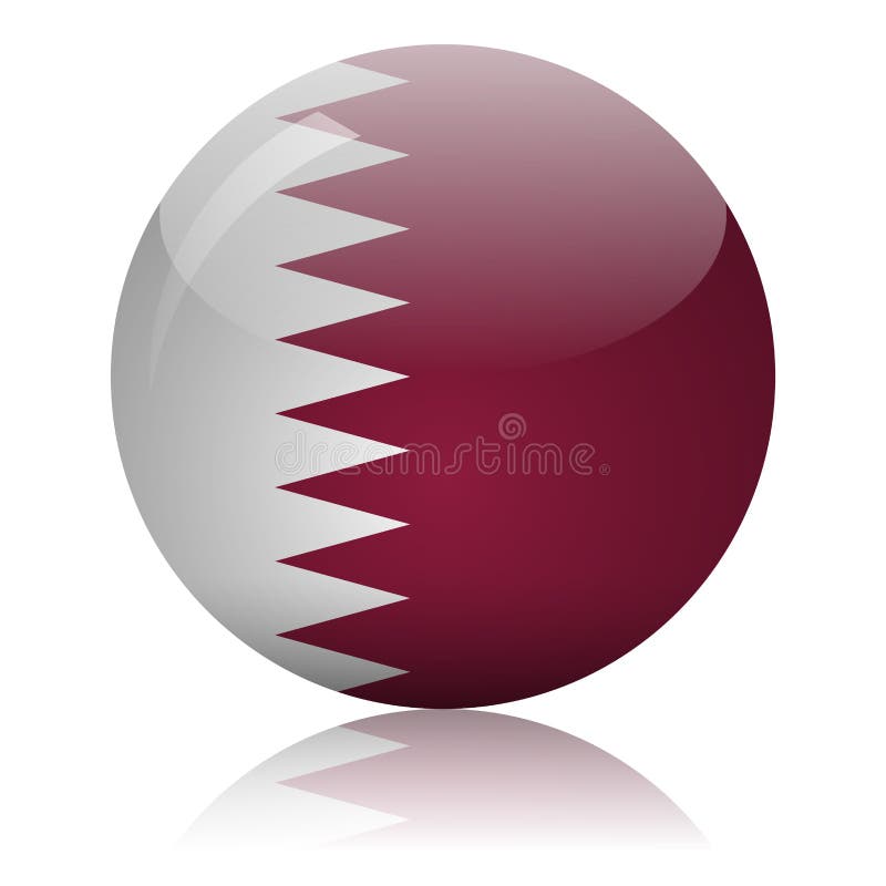 Qatari Flag Glass Icon Vector Illustration Stock Vector - Illustration ...