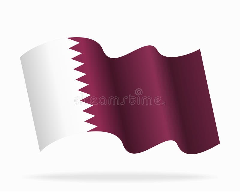 Qatari Flag Wavy Background Layout. Vector Illustration. Stock ...