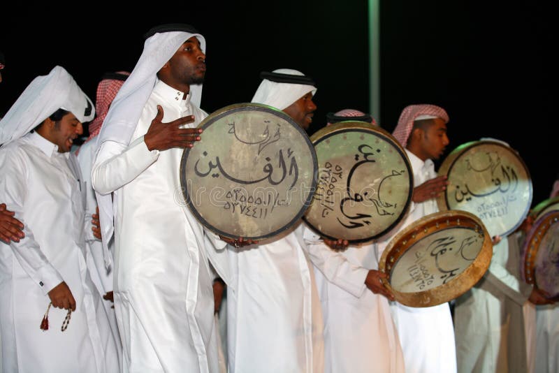 Qatari folk drummers editorial photo. Image of doha, performance - 4769486