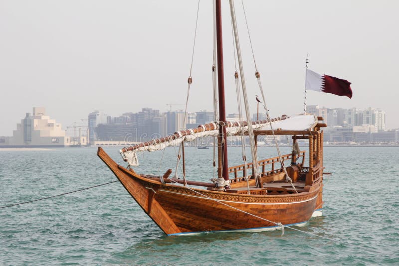 Qatari pleasure dhow stock image. Image of arabia, arabian - 37237