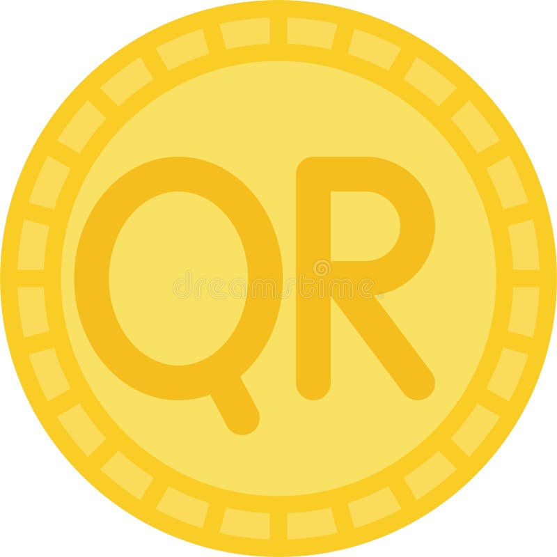 Qatari Riyal Sign, Currency of the State of Qatar Stock Vector ...