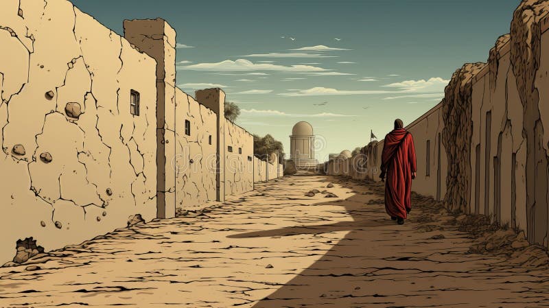Qatari Urban Path: a 21st Century Comic Style Journey Stock ...