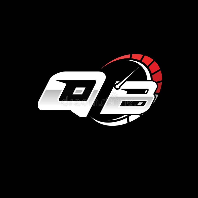 QB Logo Letter Speed Meter Racing Style Stock Vector - Illustration of ...