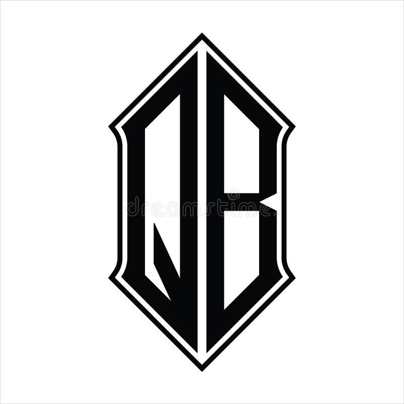 QB Logo Monogram with Shieldshape and Outline Design Template Vector ...