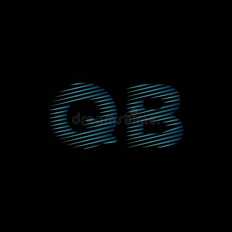 QB Monogram Lines Style Blue Light Vector Stock Vector - Illustration ...