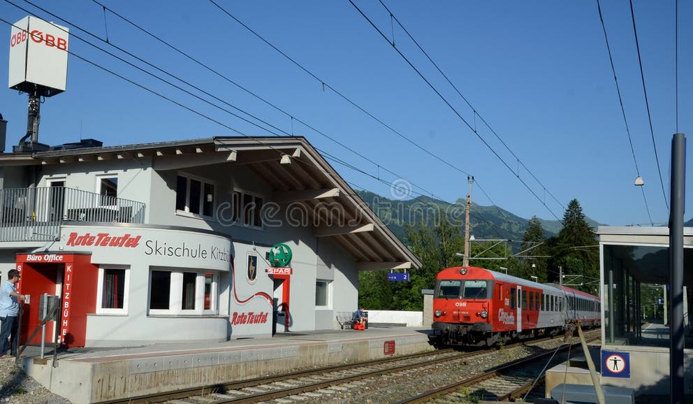 QBB Austria Train Arrive in the Train Station Editorial Photo - Image ...