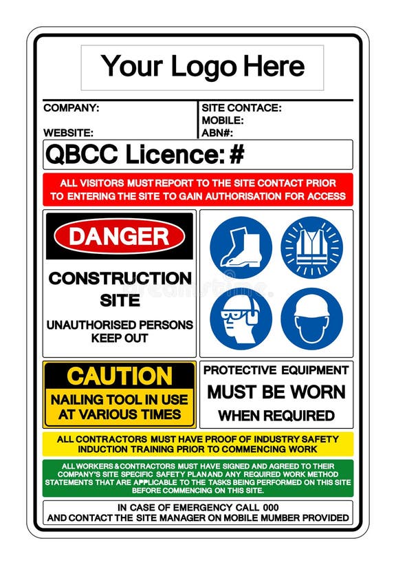 QBCC Construction Symbol Sign, Vector Illustration, Isolate on White ...