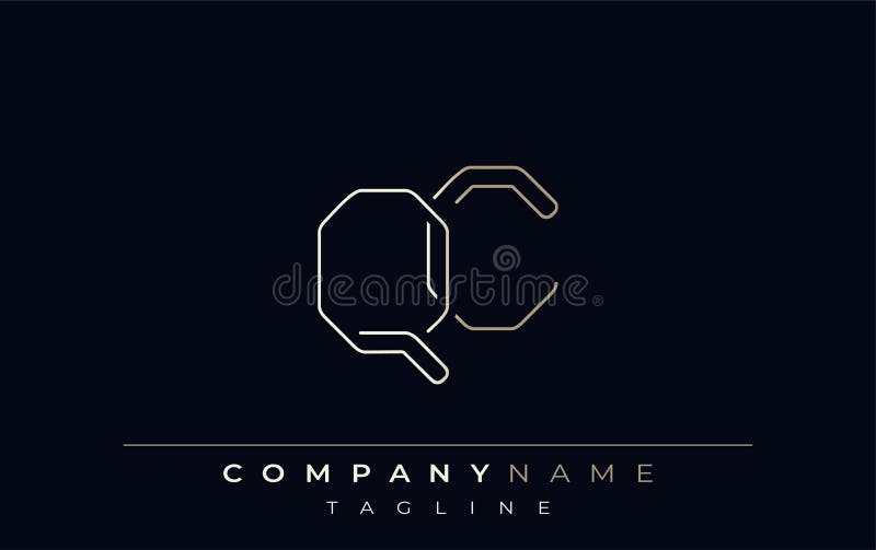 QC Abstract Line Style Logo Stock Vector - Illustration of abstract ...