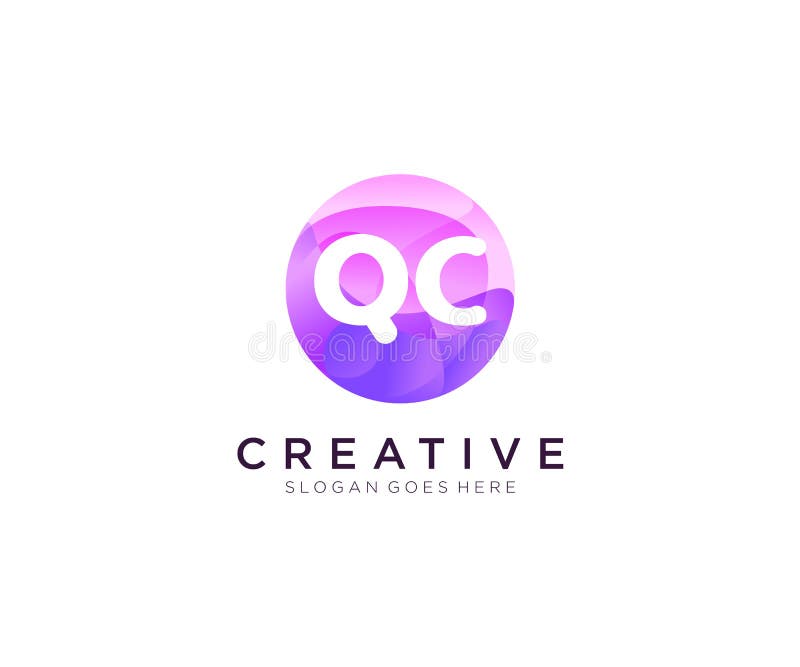 QC Initial Logo with Colorful Circle Template Vector Stock Vector ...