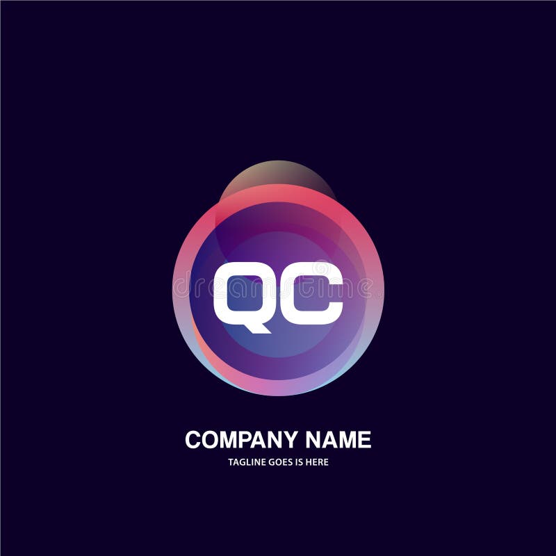 QC Initial Logo with Colorful Circle Template Vector Stock Vector ...