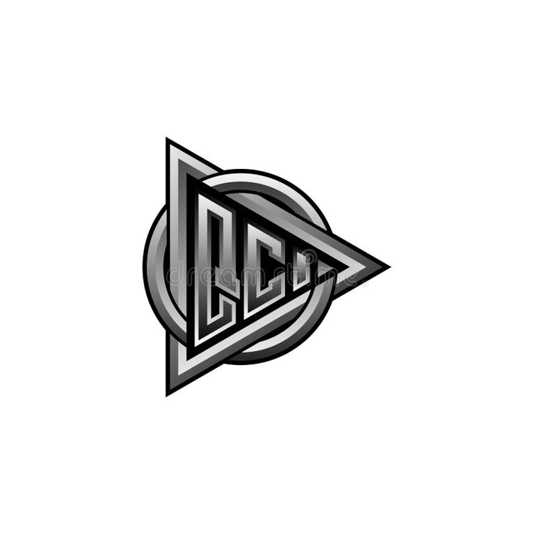 QC Logo Letter Triangle and Circle Rounded Stock Vector - Illustration ...