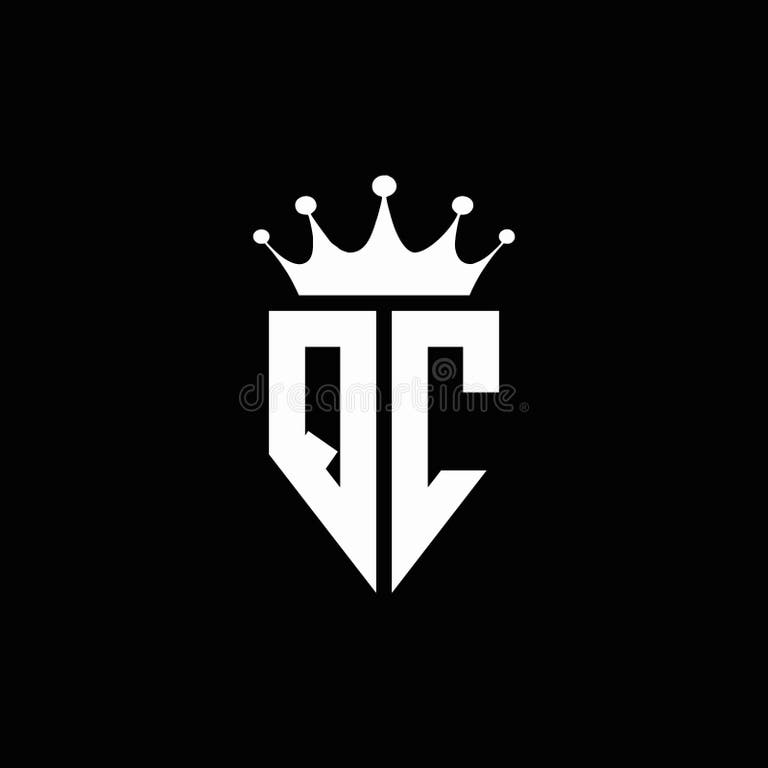 QC Logo Monogram Emblem Style with Crown Shape Design Template Stock ...