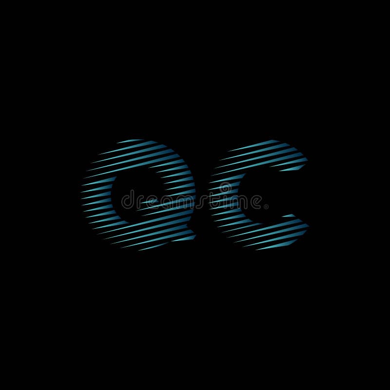QC Monogram Lines Style Blue Light Vector Stock Vector - Illustration ...