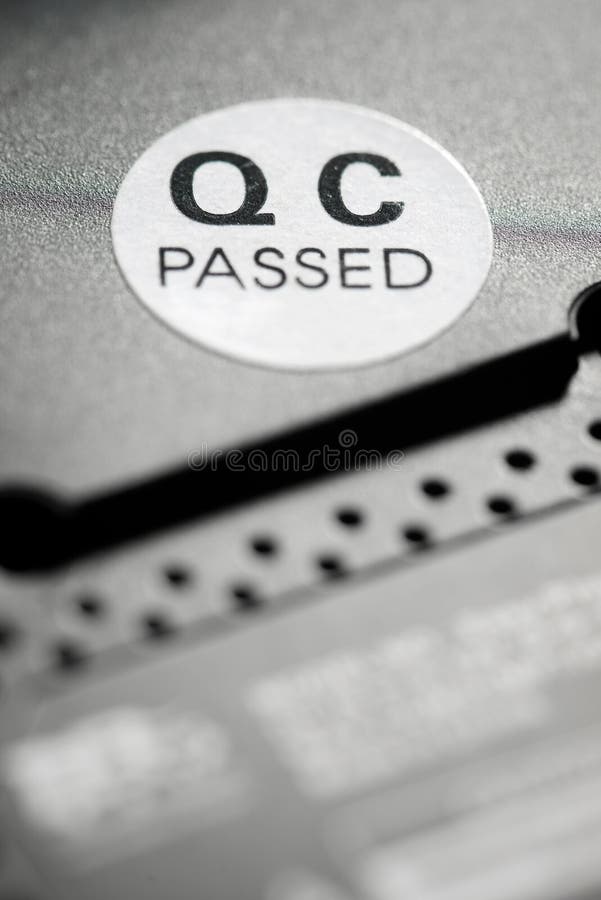 QC Passed Sticker on an Electronic Device Stock Photo - Image of ...