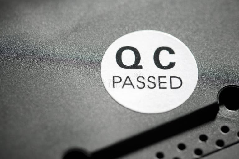 QC Passed Sticker on an Electronic Device Stock Image - Image of ...