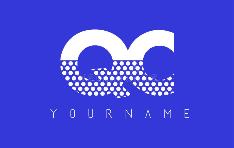 QC Q C Dotted Letter Logo Design with Blue Background. Stock Vector ...