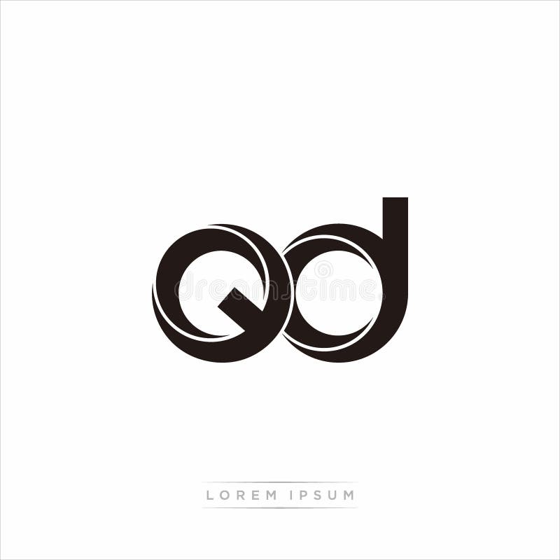 Qd Initial Letter Split Lowercase Modern Monogram Linked Outline ...