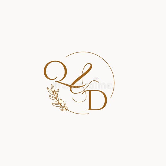 QD Initial Wedding Monogram Logo Stock Illustration - Illustration of ...