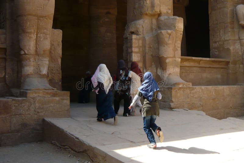 Qena, Egypt, Dendera Tourists Visit Temple Complex in Egypt Editorial ...
